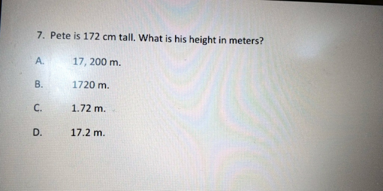 Pete is 172 cm tall. - Gaviki