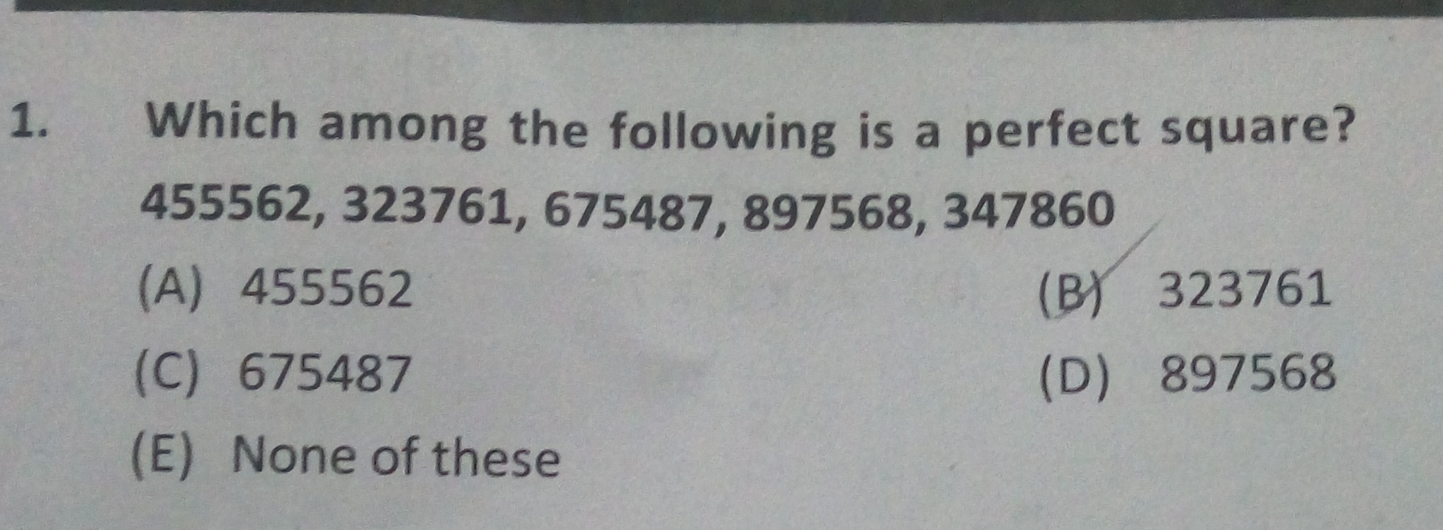 Which among the following is a perfect square - Gaviki