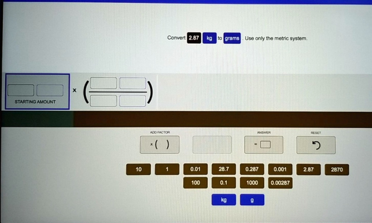 Convert 2.87 kg to grams. - Gaviki